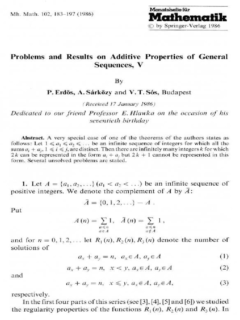 1986-13erdos | PDF | Mathematics | Mathematical Concepts