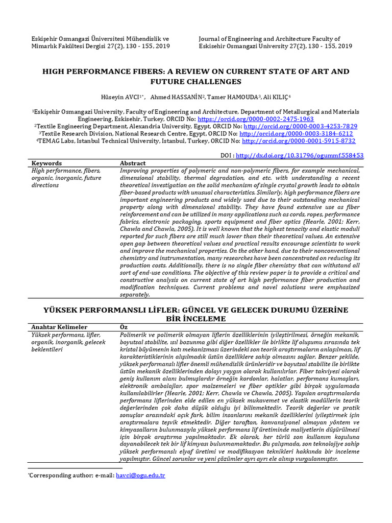 High Performance Fibers | PDF | Polymers | Fibers