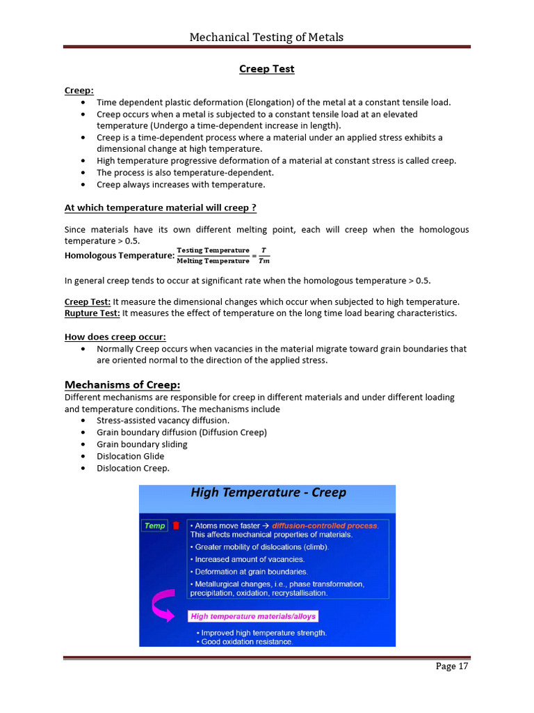 Creep Testing | Download Free PDF | Creep (Deformation) | Deformation ... Creep Testing | Download Free PDF | Creep (Deformation) | Deformation ...