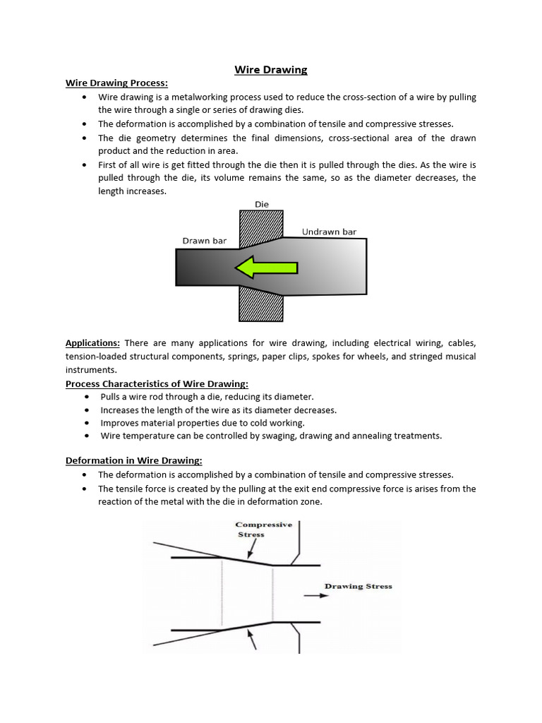 Wire Drawing Process | PDF | Wire | Stress (Mechanics)