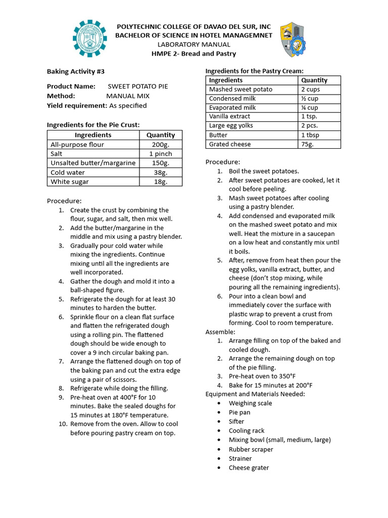 Baking Activity #3 and #4 | PDF | Baking | Butter