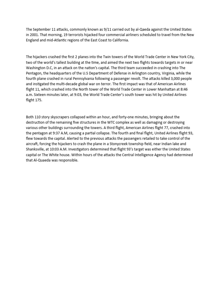 The September 11 Attacks | PDF