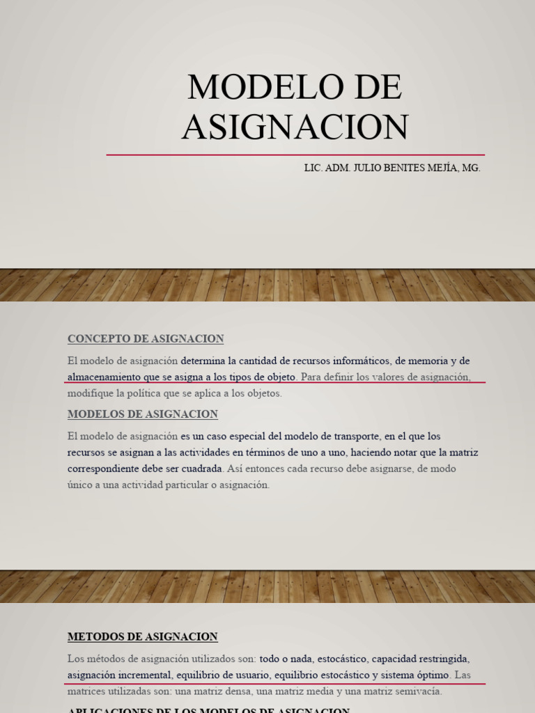 Modelo de Asignacion | PDF | Logística | Economias