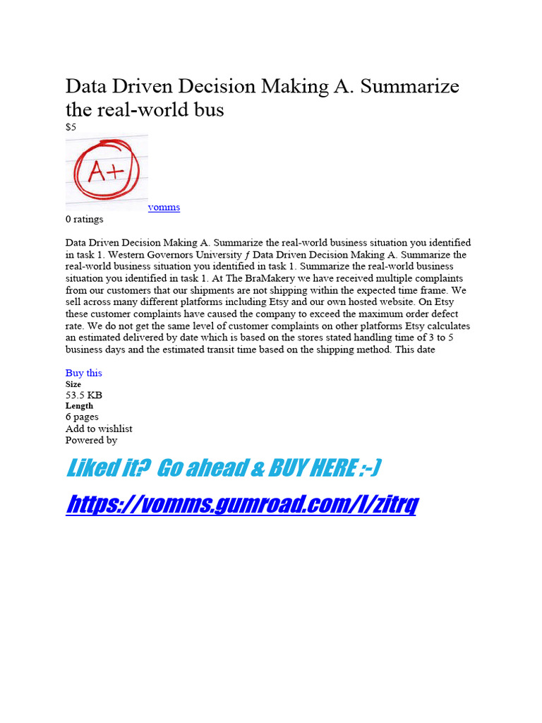 Data Driven Decision Making A Pdf