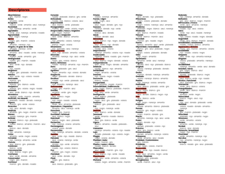 Descriptores | PDF | Azul | Amarillo