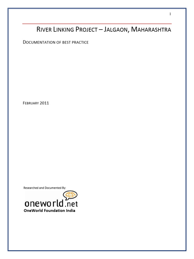 Jalgaon River Project | PDF | Dam | Water Scarcity