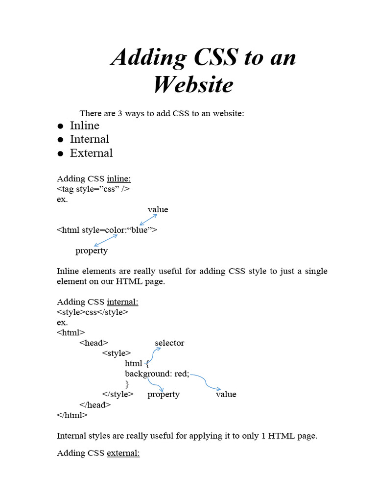 51 Adding Css To An Website Pdf