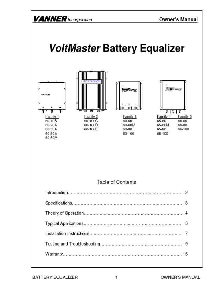 Voltmaster Battery Equalizer: Owner'S Manual | Download Free PDF ...