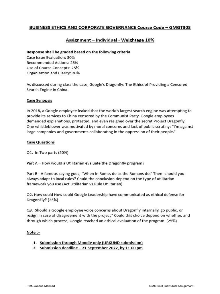 Individual Assignment 1 | PDF