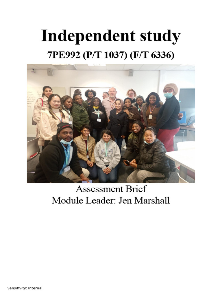 Assessment Brief 7PE992 A Independent Study | PDF | Educational Assessment | Methodology