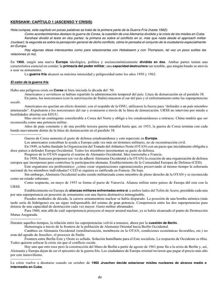 Resumen de Historia de Europa III | PDF | Balcanes | Relaciones Internacionales