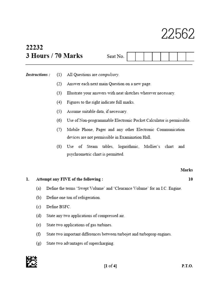 22562-2023-Summer-Question-Paper (Msbte Study Resources) | PDF | Diesel ...