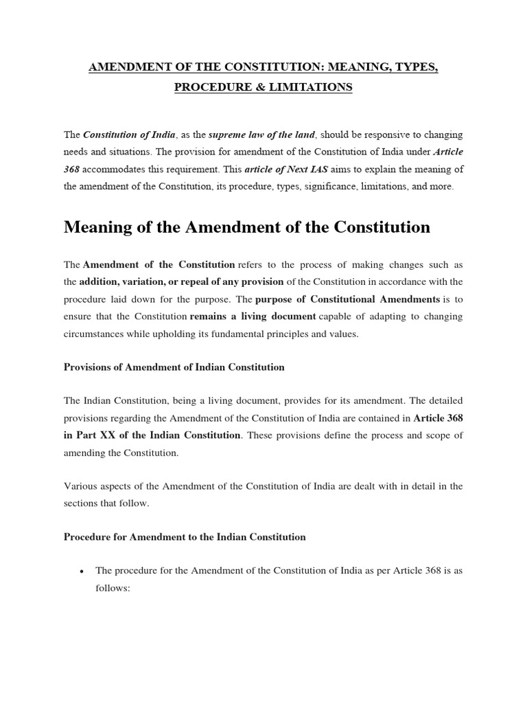 Unit 7. AMENDMENT OF THE CONSTITUTION | PDF | Constitutional Amendment | Supermajority