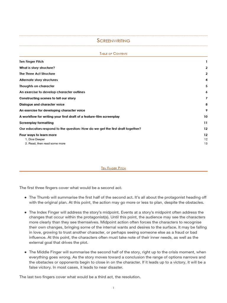 Screenwriting Course | PDF | Screenplay | Screenwriting