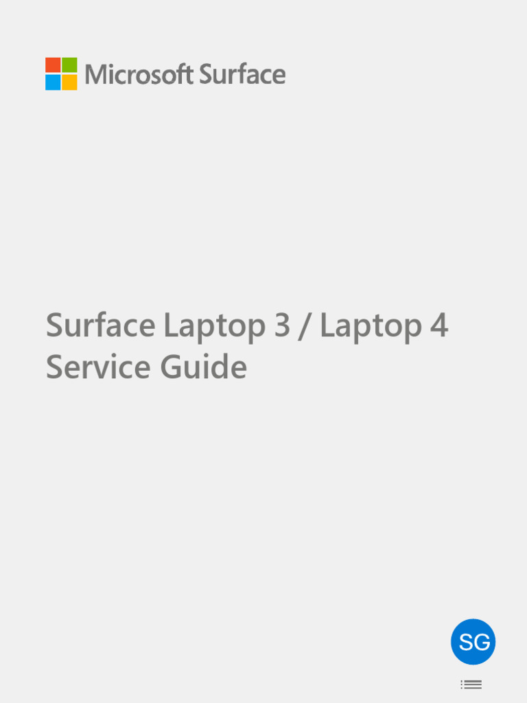 Surface Laptop 3 and 4 English Service Guide | PDF | Lithium Ion ...