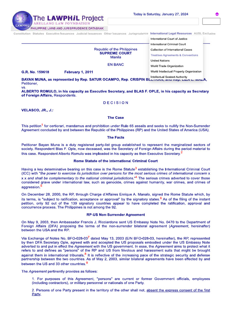 Bayan vs. Romulo | PDF