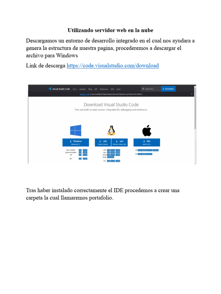 Utilizando servidor web en la nube | PDF | Tecnologías de la información | ciberespacio