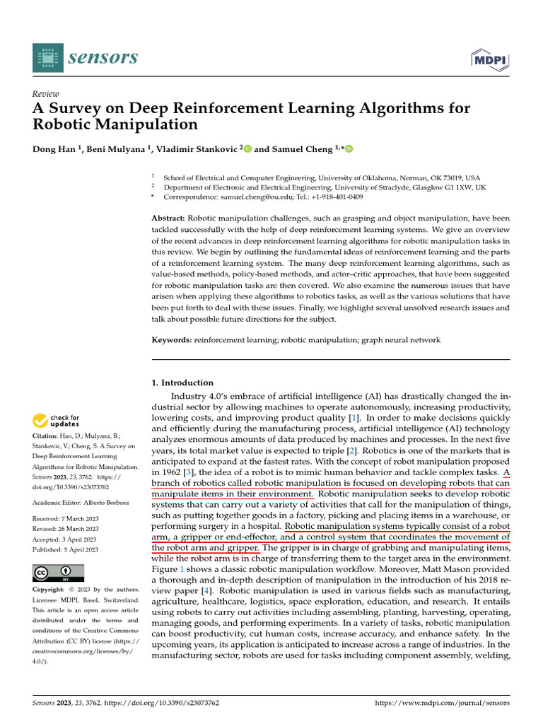 A Survey On Deep Reinforcement Learning Algorithms For Robotic ...