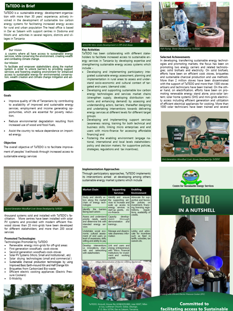TaTEDO Brochure | PDF | Sustainable Energy | Economies