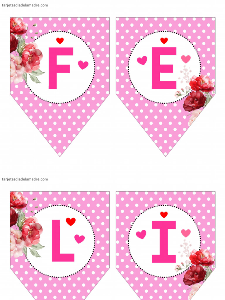 Banderines Feliz Dia de La Madre para Imprimir 1 | PDF