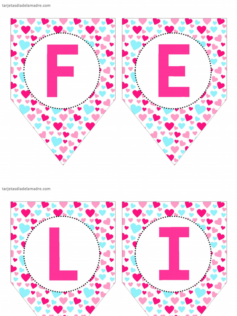 Banderines Feliz Dia de La Madre para Imprimir 3 | PDF