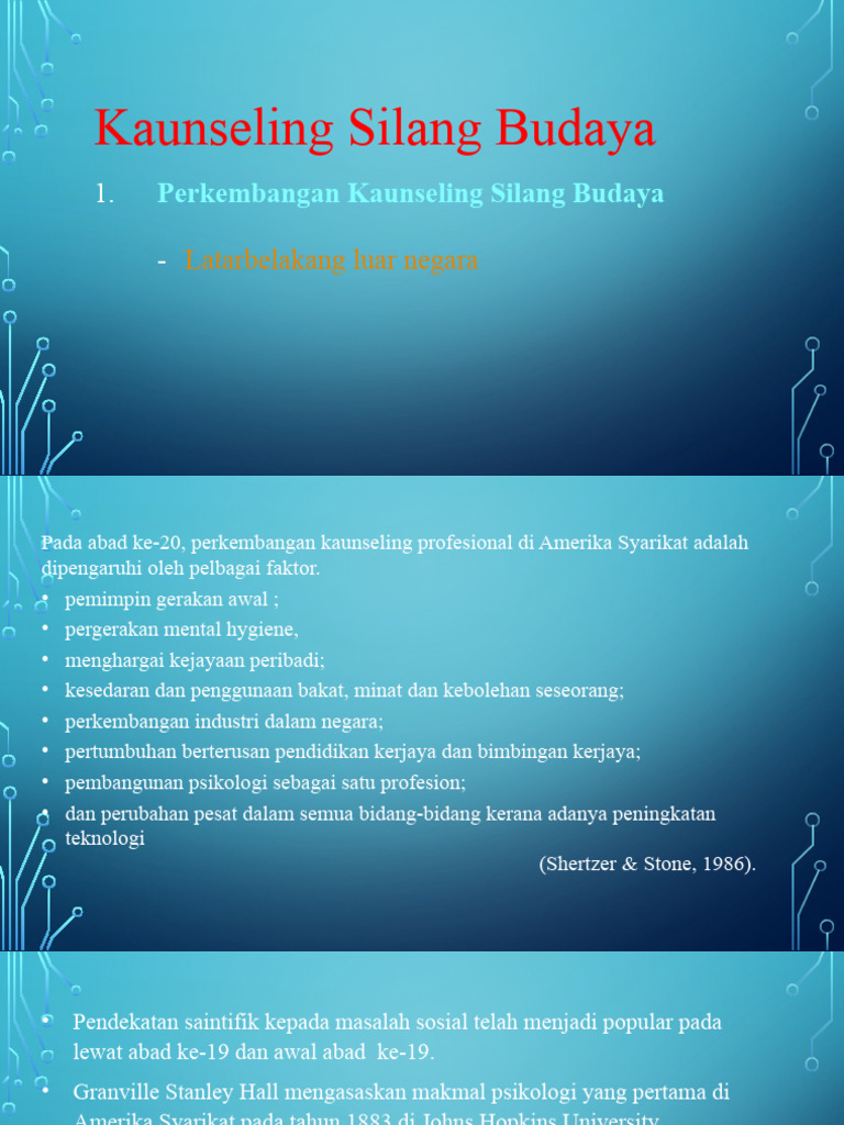 Interaksi 1.1 Perkembangan Kepada Kaunseling Silang Budaya | PDF