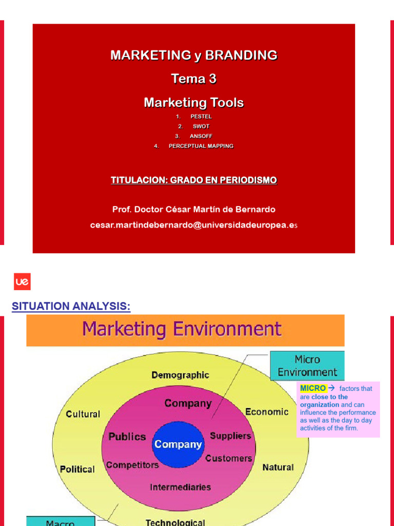 Tema 3 Marketing y Branding - MK Strategy Tools - Pestel - Ansoff ...