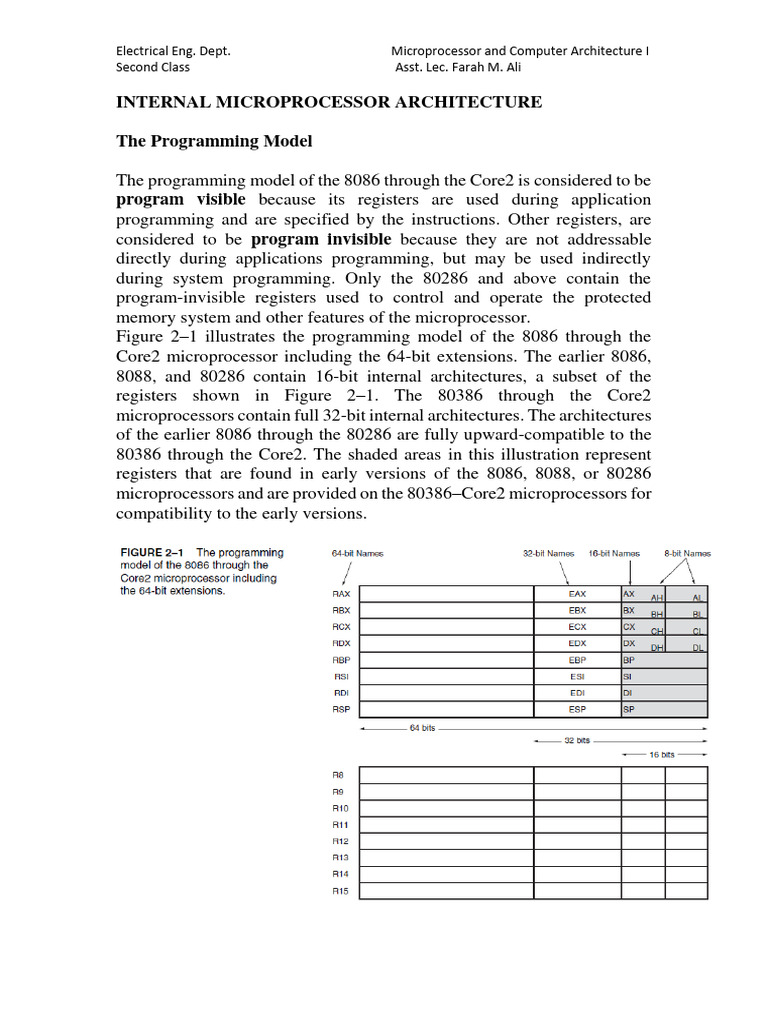 Chapter 9 Internal Microprocessor Architecture Pdf Input Output