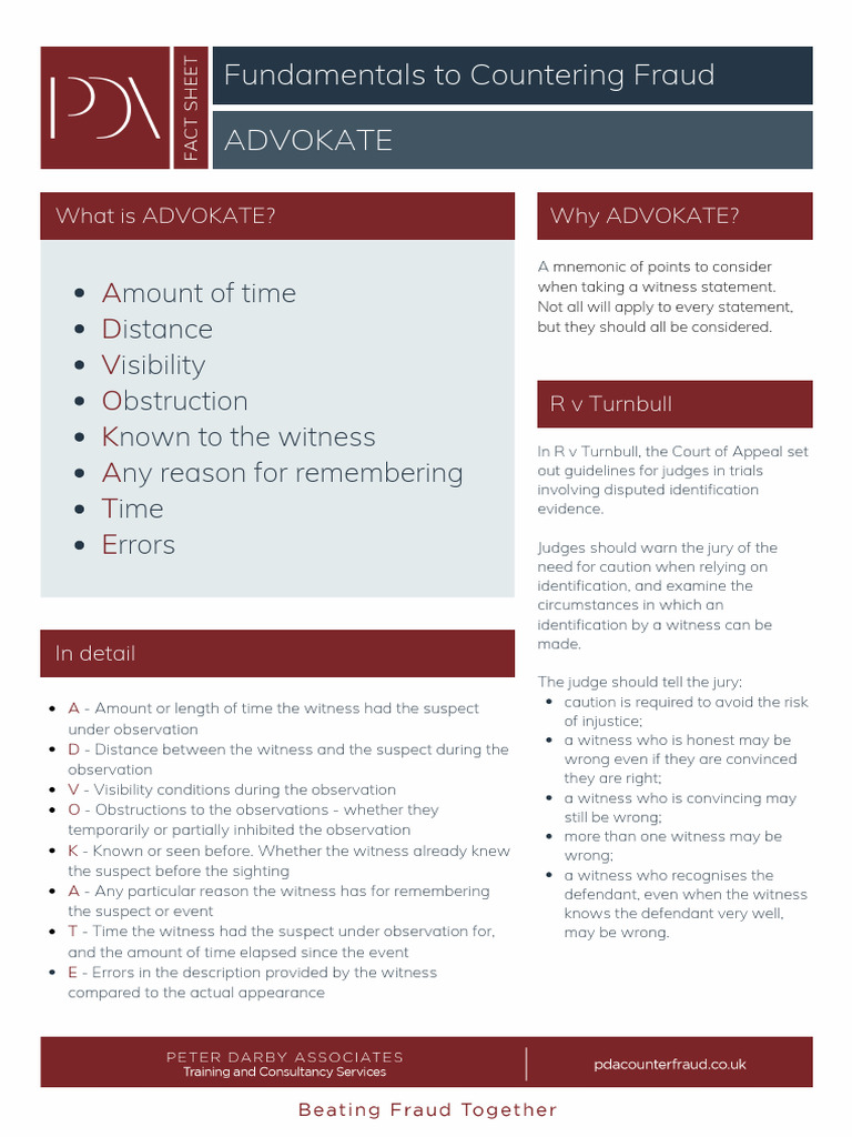 Key Principles of Witness Identification | PDF | Witness | Criminal ...