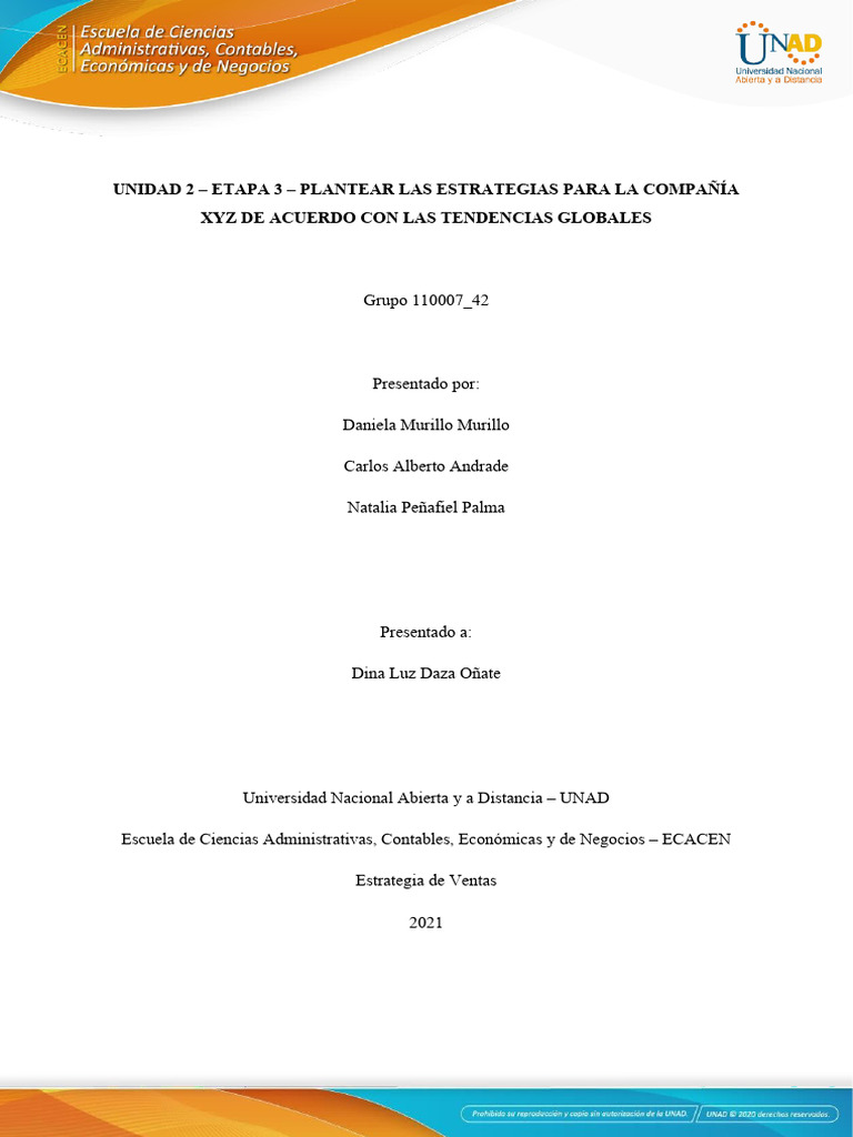 Unidad 2 - Etapa 3 - Grupo 110007 - 42 | PDF | Marketing | Las compras ...