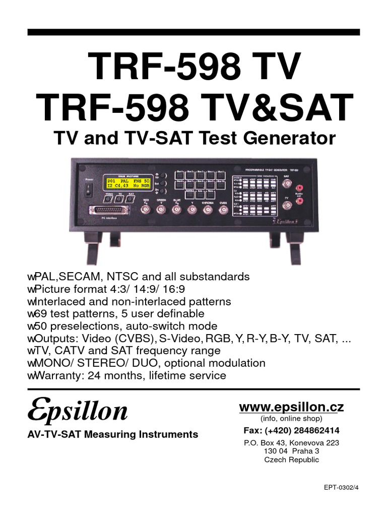 TRF-598 TV Test Pattern Generator | PDF | Frequency Modulation | Media ...