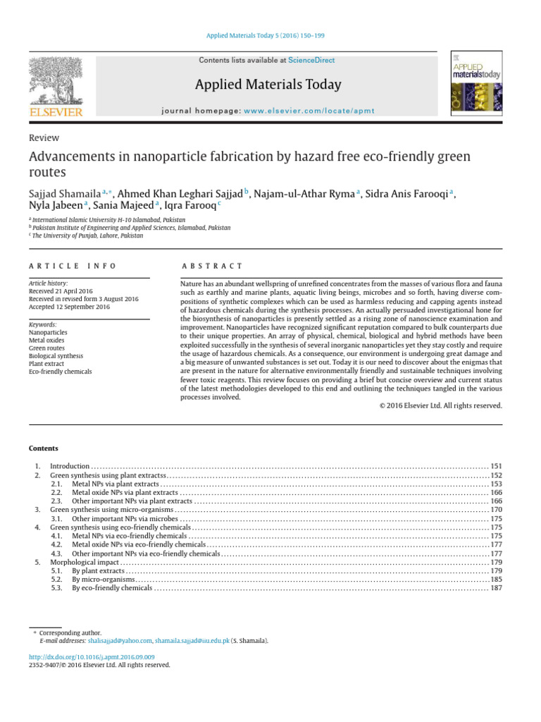 Green Routes of NP Synthesis - Compressed | PDF | Nanoparticle | Redox