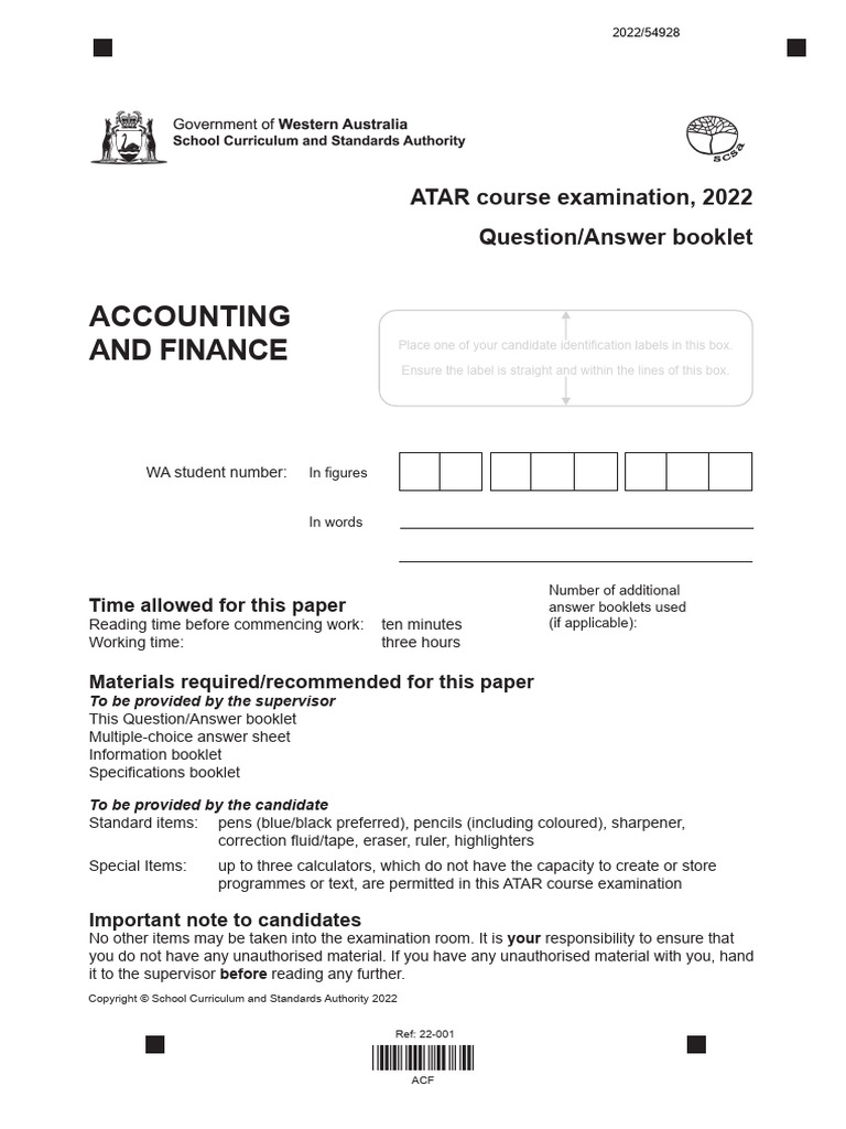 2022 ACF Examination | PDF | Debits And Credits | Equity (Finance)