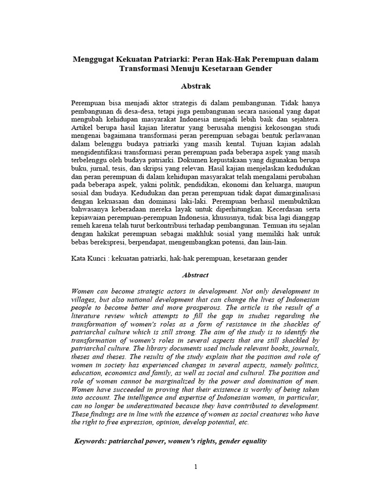 Peran Perempuan Melawan Patriarki | PDF | Ilmu Sosial | Sejarah