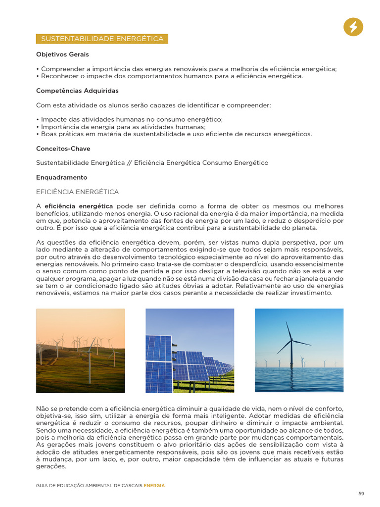 ambiente_fichas_guia_energia_2_ciclo | PDF | Uso eficiente de energia | Sustentabilidade