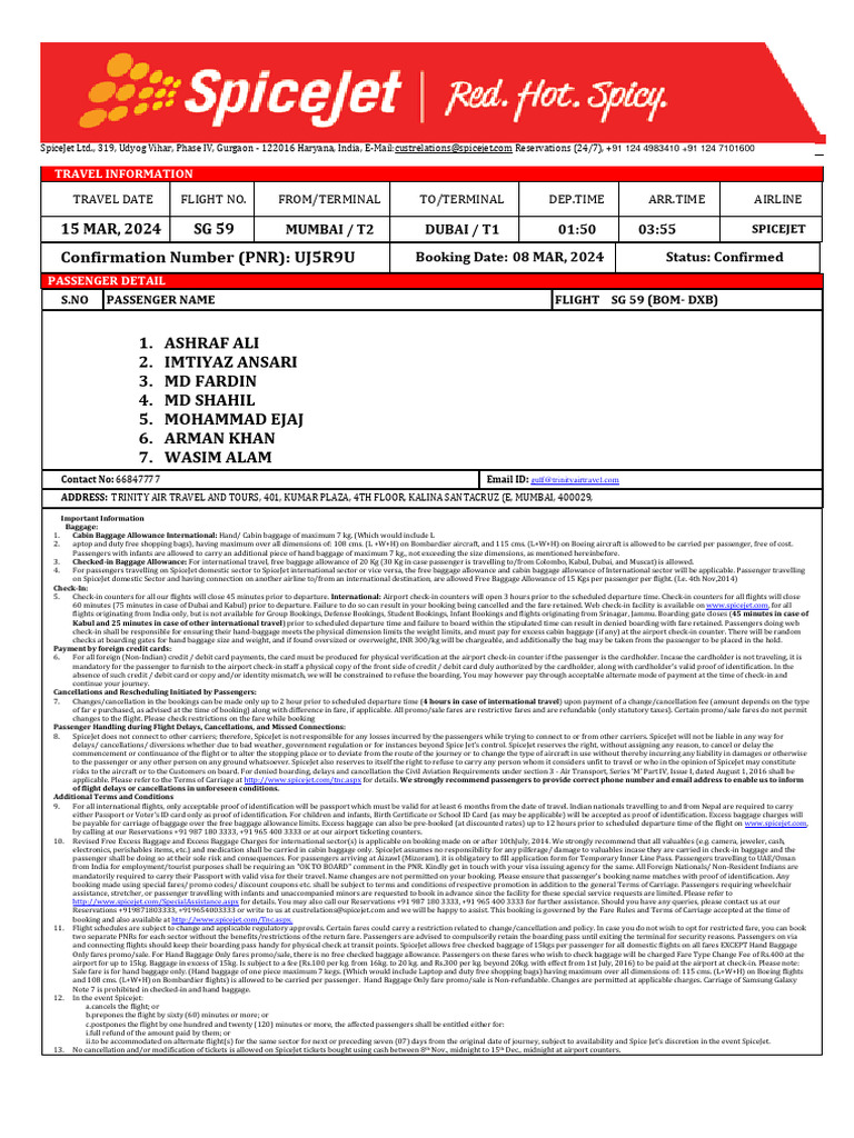FT - 15th March 2024 - Bom-Dxb Sg-59 | PDF | Identity Document