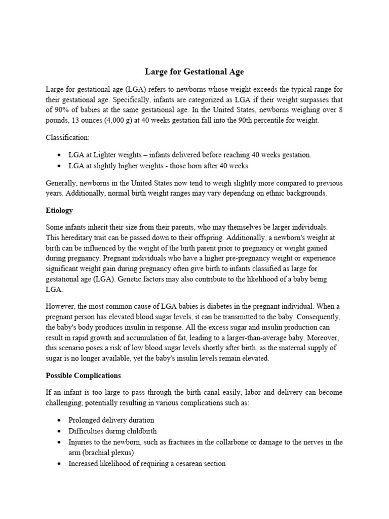 Research - Large For Gestational Age | PDF | Pregnancy | Childbirth