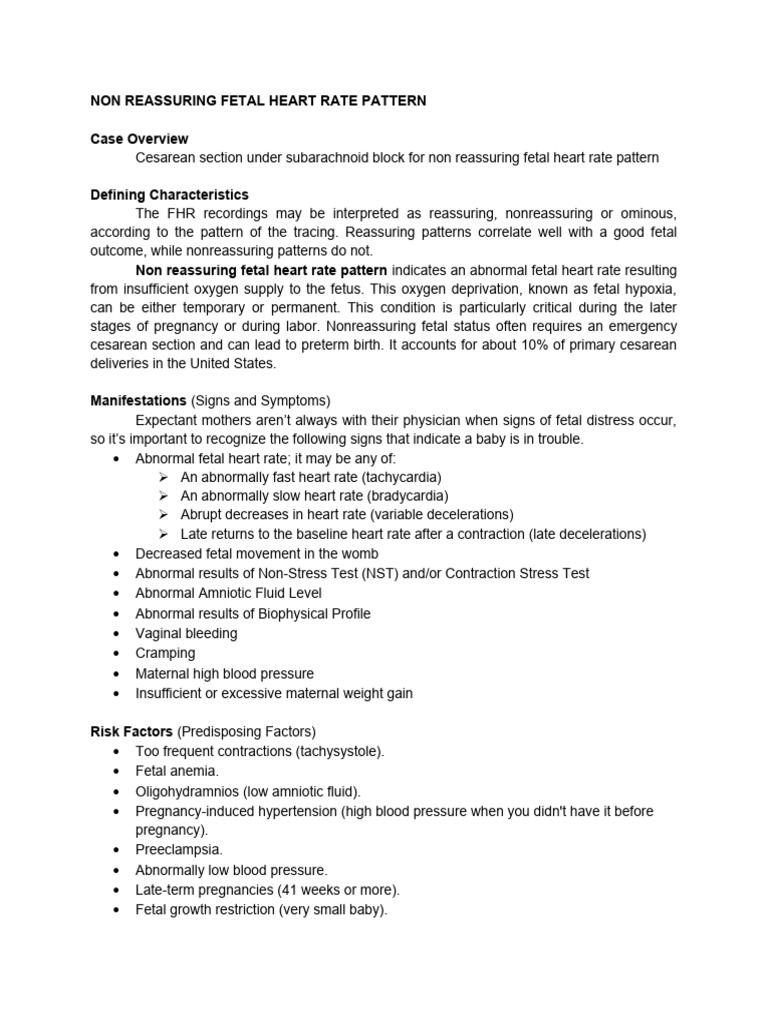 Research - Non Reassuring Fetal Heart Rate Pattern | PDF | Childbirth ...