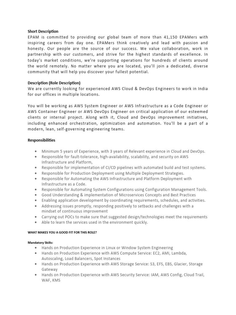 AWS - Devops A3 - Senior System Engineer | PDF | Amazon Web Services | Cloud Computing