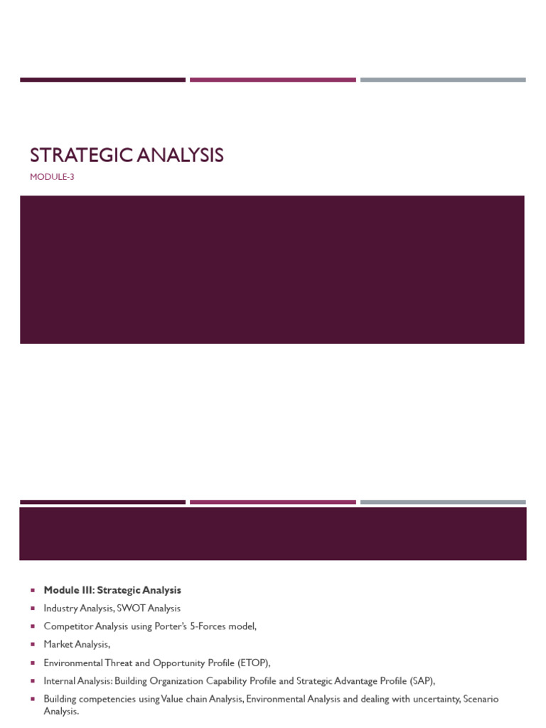 Module 3 - Strategic Analysis | Download Free PDF | Swot Analysis | Economics