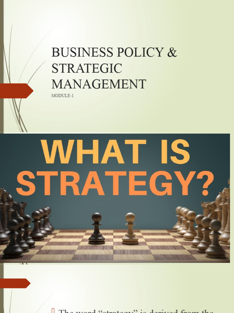Module1 - Introduction To Strategic Management | PDF | Strategic ...