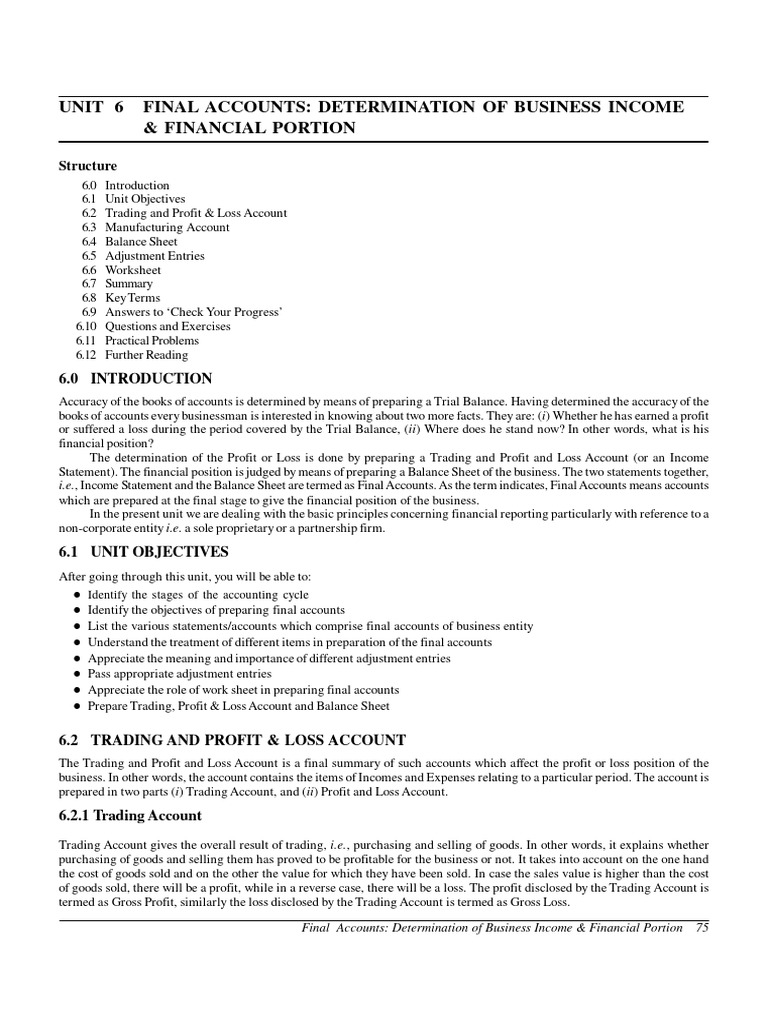 Final accounts | PDF | Debits And Credits | Expense