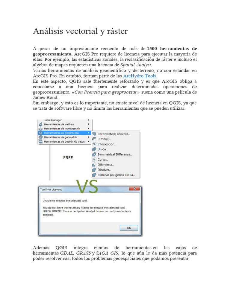 Análisis vectorial y ráster | PDF