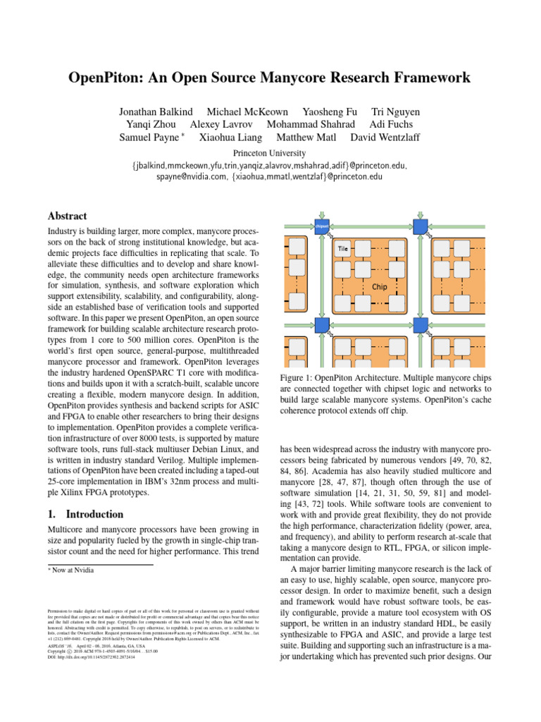Openpiton Asplos16 | PDF | Cpu Cache | Cache (Computing)