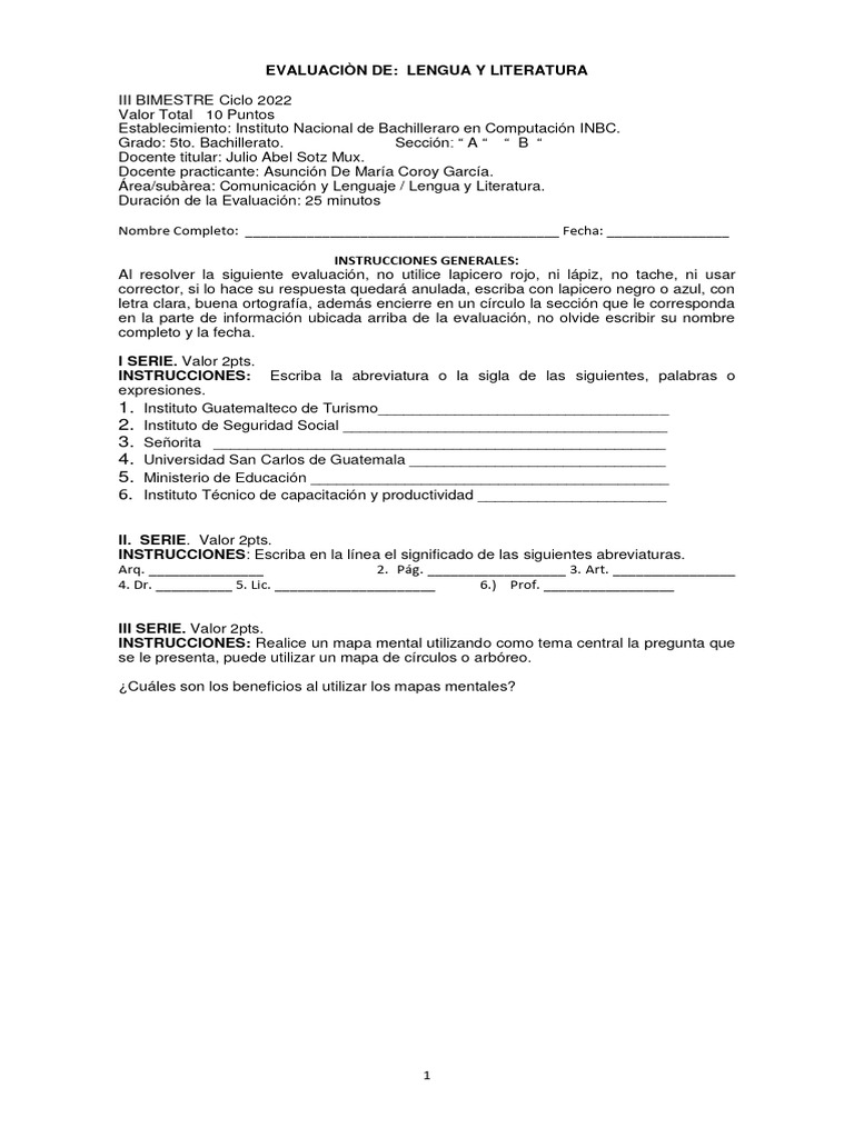 Evaluaciòn Asunciòn Iii Bim Inbc | PDF | Semiótica | Imagen