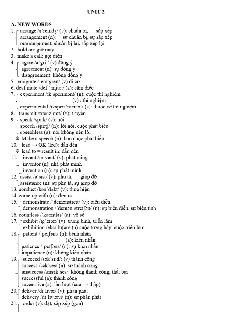 New Words + Grammar Unit 2 - L P 8 | PDF