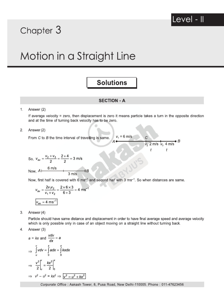 CLS MED 23 24 XI Phy Package 1 Level 2 Chapter 3 | PDF