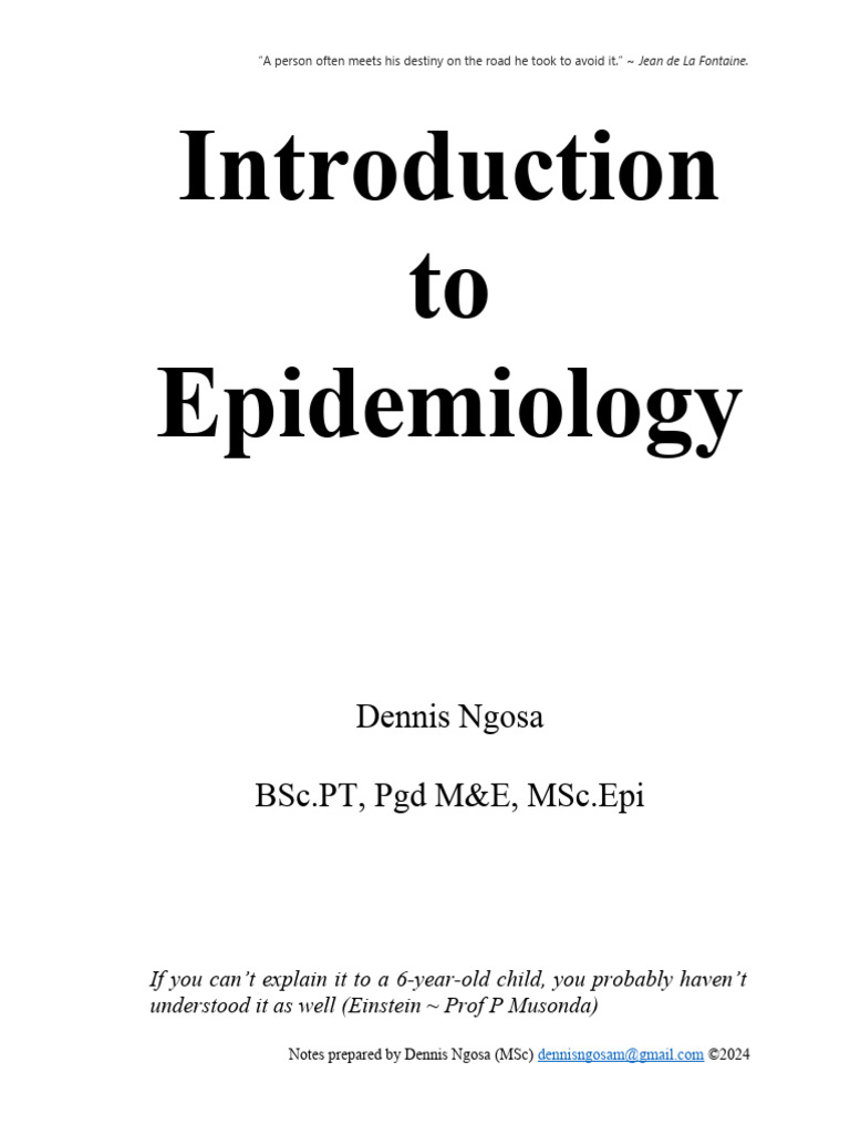 Introduction To Epidemiology - 4 | PDF | Epidemiology | Cohort Study