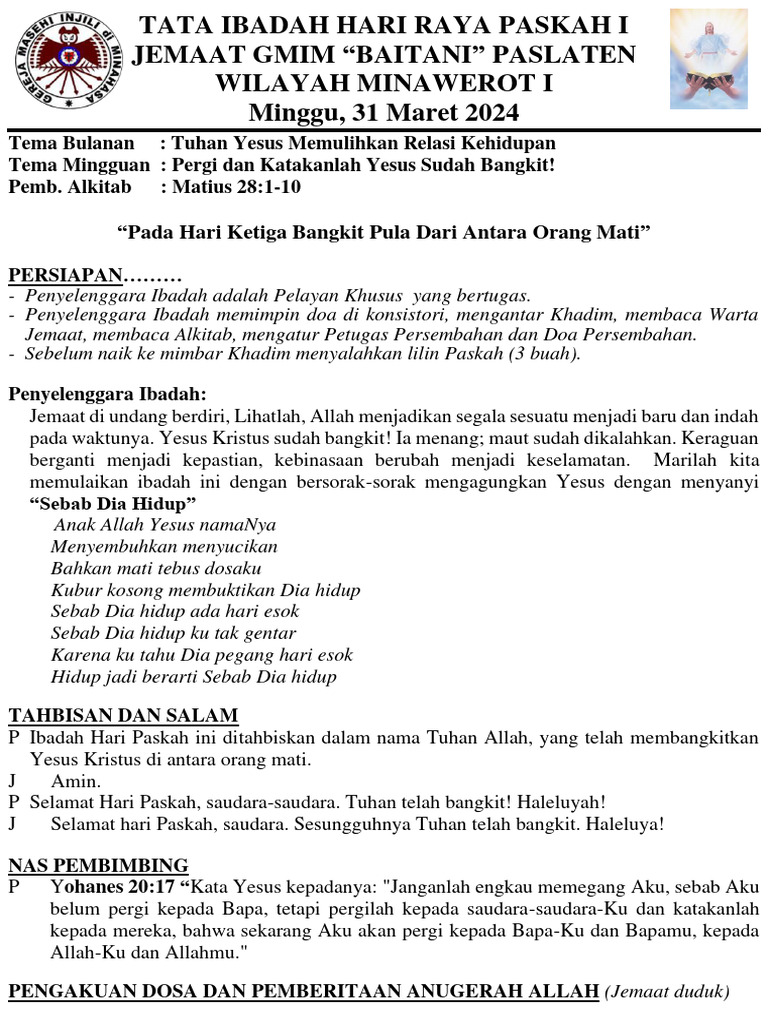 Tata Cara Ibadah Paskah I | PDF | Puisi