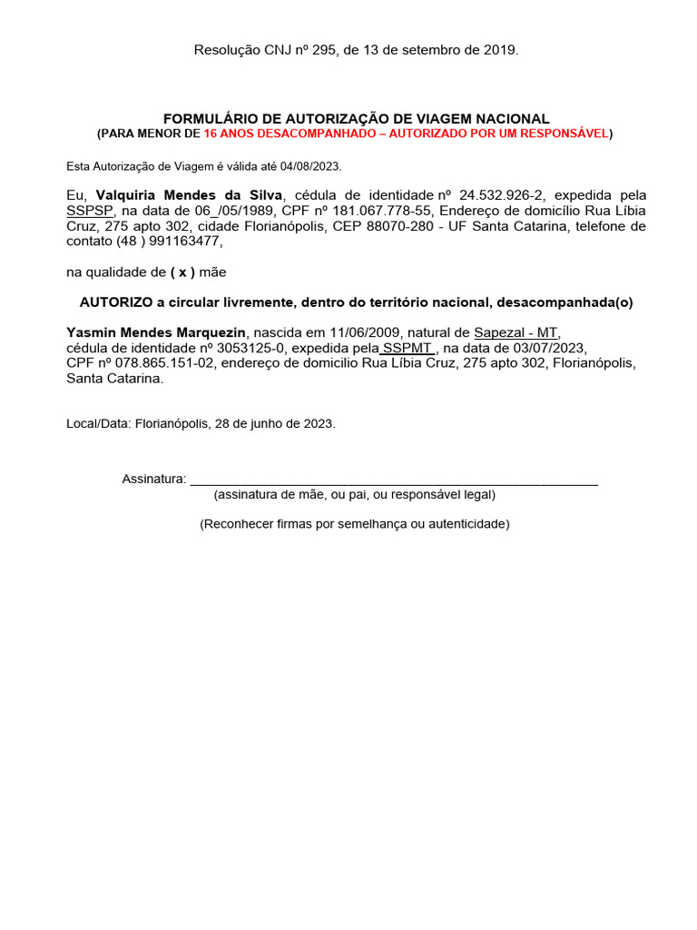 Autorizacao de Viagem de Menor Desacompanhado 2023 | PDF Autorizacao de Viagem de Menor Desacompanhado 2023 | PDF